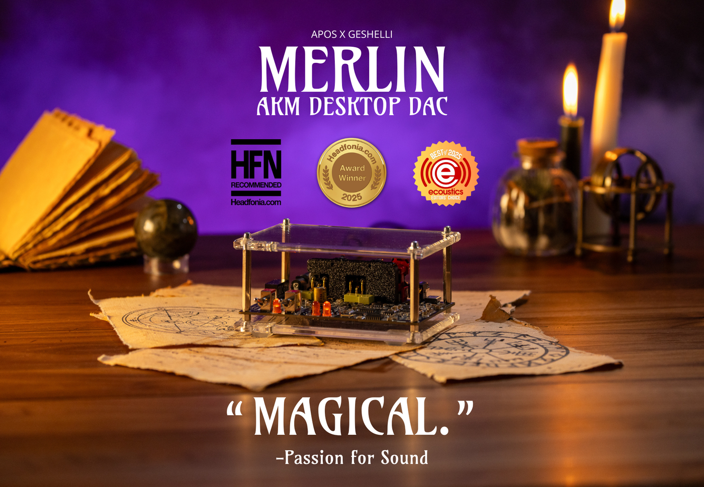 Apos x Geshelli Merlin AKM Desktop DAC