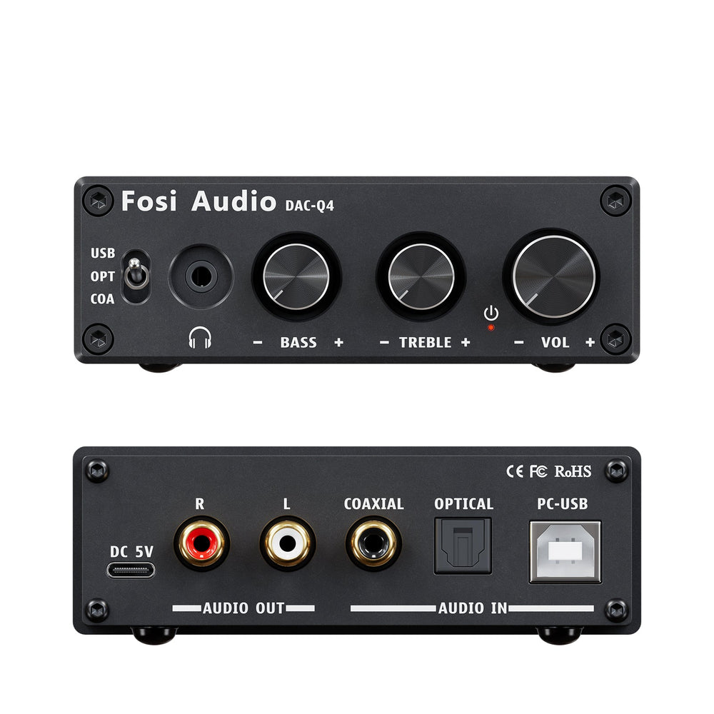 Fosi Audio Q4 Mini Stereo Gaming DAC & Headphone Amplifier Audio (Apos